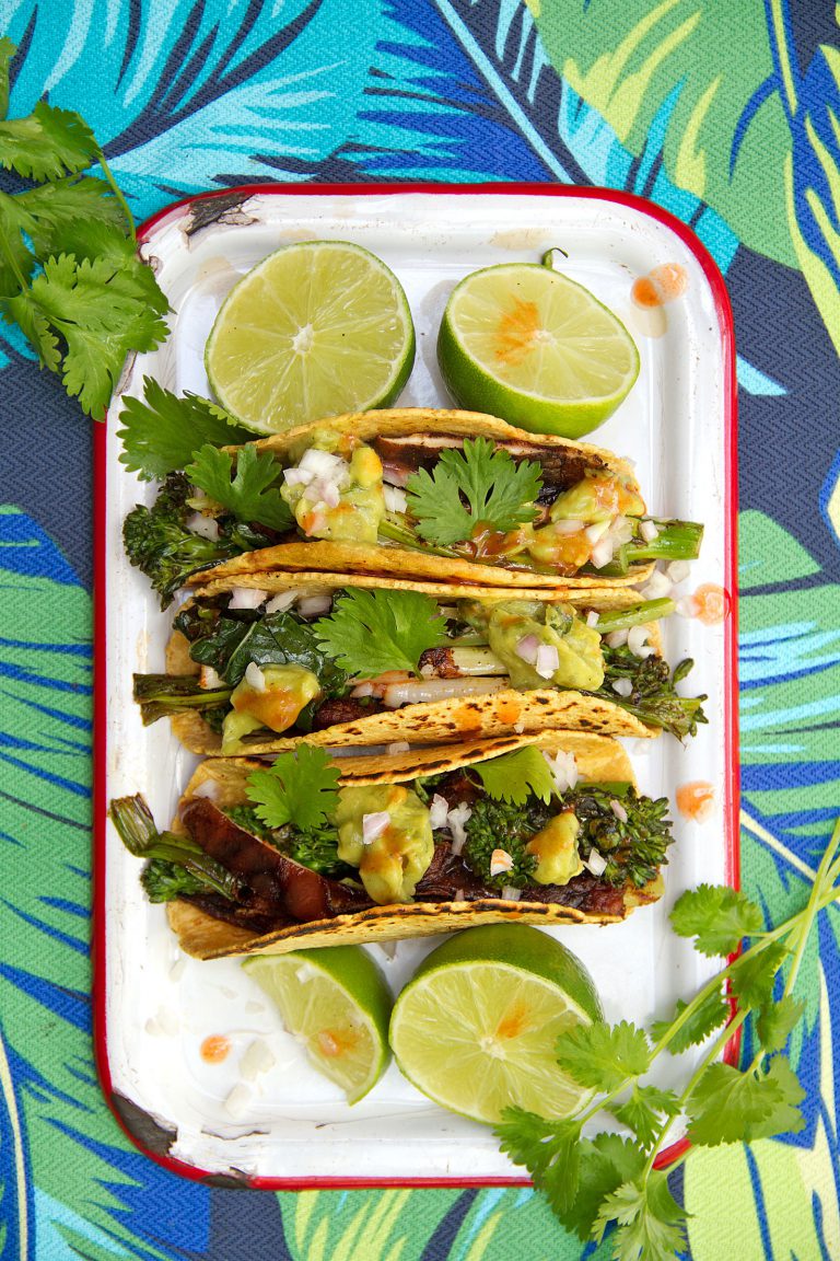 Vegetarian Tacos with Grilled Broccolini and Shiitake Mushrooms ...